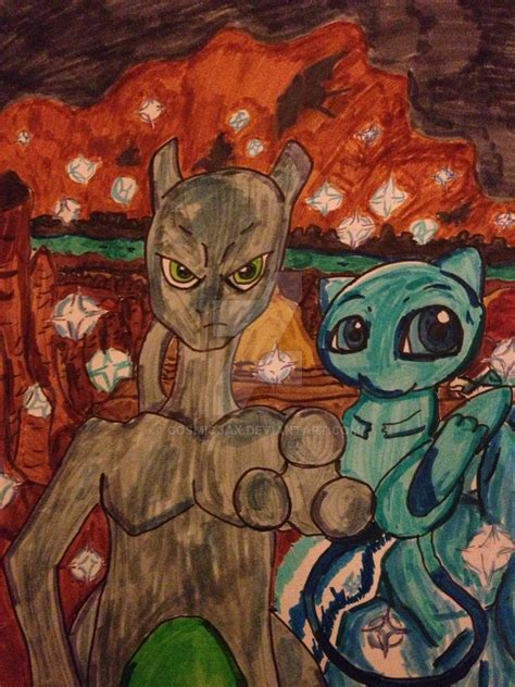 Shiny Mewtwo And Shiny Mew By Cosmicjax On Deviantart