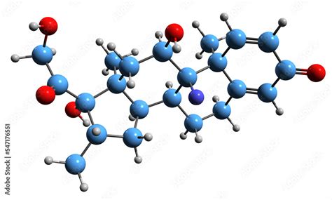 3d Image Of Dexamethasone Skeletal Formula Molecular Chemical Structure Of Glucocorticoid
