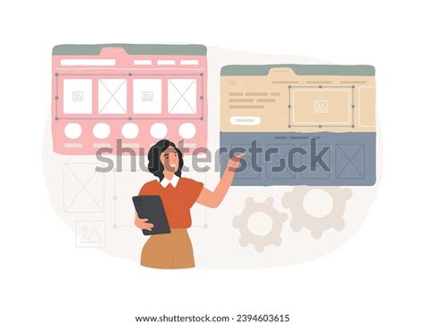 Website Template Isolated Concept Vector Illustration Stock Vector Royalty Free