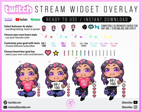 Valorant Widget Goal Overlay Obsstreamlabs Cute Chibi Reyna Widget