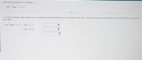 Verify That The Equation Is An Identity Chegg