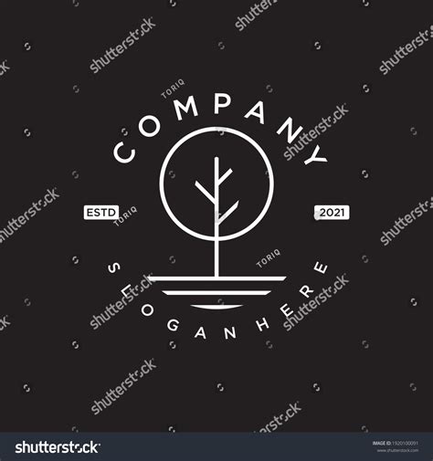 Tree Vector Outline Logo Design Stock Vector Royalty Free 1920100091 Shutterstock