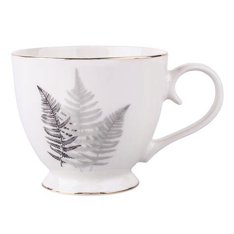 Kubek Filiżanka 430ml BIAŁY do kawy herbaty LIŚCIE 10939116834