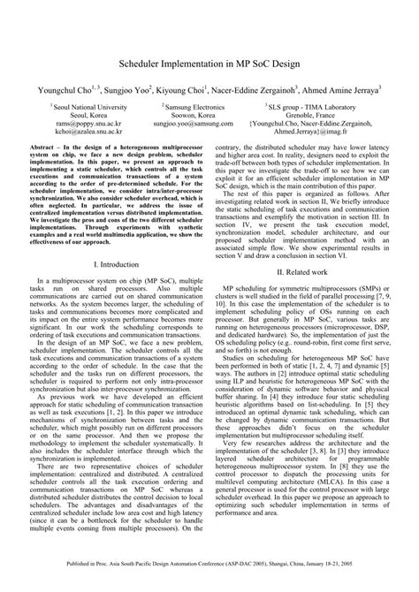 Pdf Scheduler Implementation In Mpsoc Design