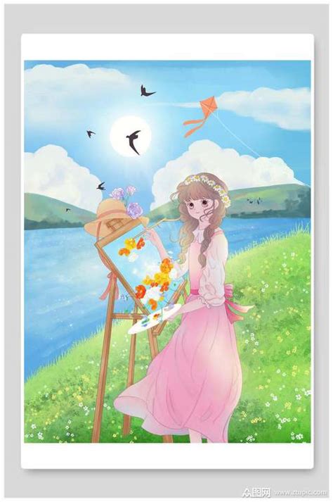 春天插画手绘 春天插画手绘简单 博物迷
