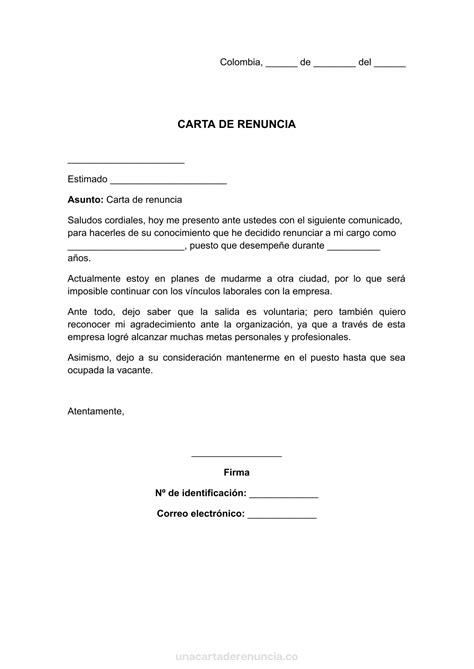 ᐅ Carta de Renuncia Laboral Voluntaria y Agradecimiento