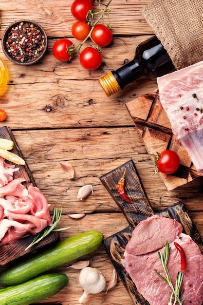 Premium Photo Raw Meat Assortment
