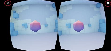 Xr Features Gear Setting Icon And Close Button Of Cardboard Vr Mask