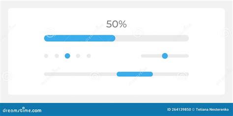 Progress Bar And Slider Ui Element Template Stock Vector Illustration