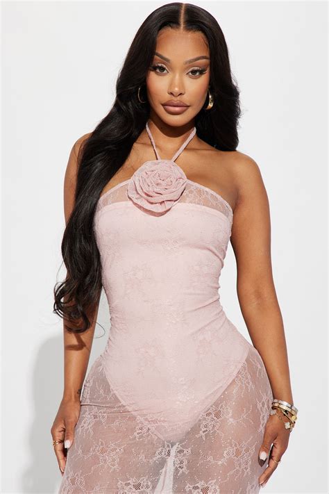 Seductive Lace Maxi Dress Blush Fashion Nova Dresses Fashion Nova