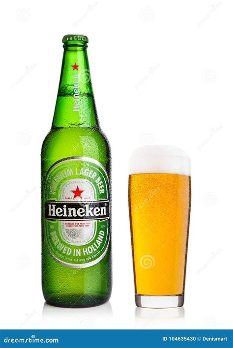 London Uk November 24 2017 Bottle And Glass Of Heineken Lager Beer