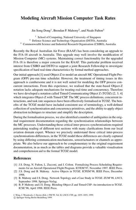 pdf modeling aircraft mission computer task rates