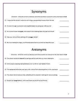 Sadlier Vocabulary Level H Unit 11 Test W Answer Key By Morris Smeader