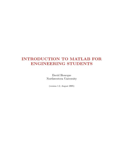 Introduction To Matlab Pdf Matrix Mathematics Matlab
