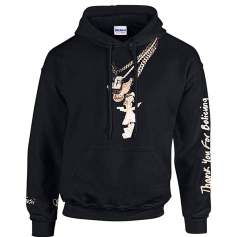 Thank You For Believing Chains Black Hoodie Toosii Official Store