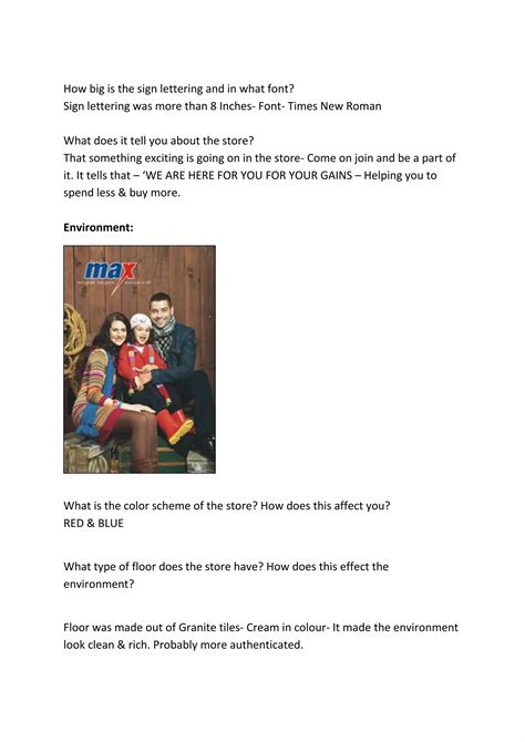 Observation In A Retail Store Docx