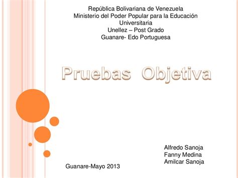 Pruebas Objetivas