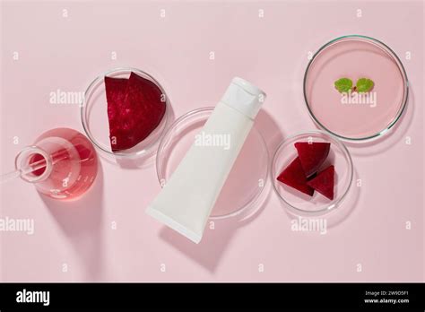 Scene For Advertising Cosmetic Extracted From Beetroot With Laboratory