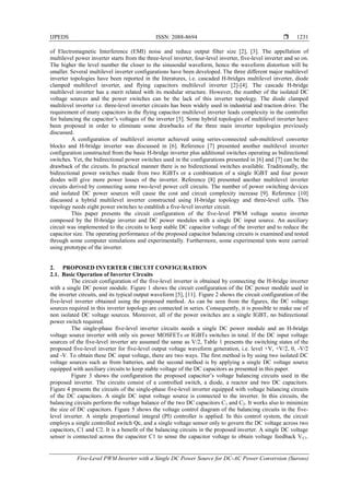 Five Level PWM Inverter With A Single DC Power Source For DC AC Power Conversion PDF