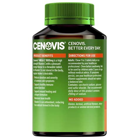 Cenovis Mega C 1000mg Vitamin Ascorbic Acid 60 Orange Flavour