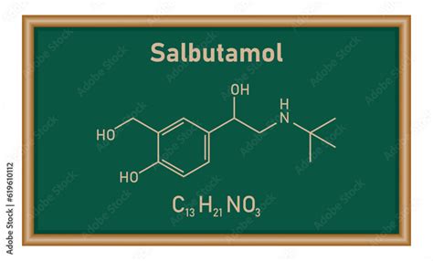 Chemical Structure Of Salbutamol Or Albuterol C13h21no3 Chemical Resources For Teachers And