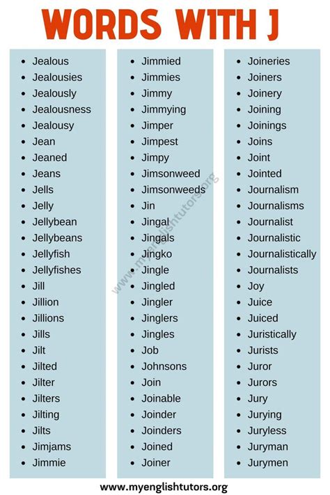 Words That Start With J List Of 125 J Words With Useful Examples My