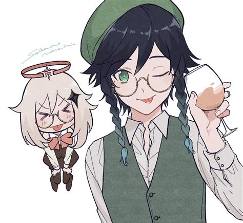 Venti And Paimon Genshin Impact Drawn By Sakanomachico Danbooru