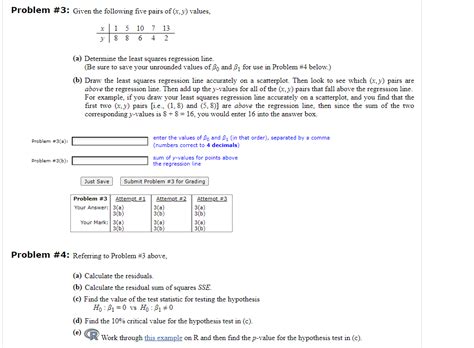 Solved Problem 3 Given The Following Five Pairs Of X Y Chegg