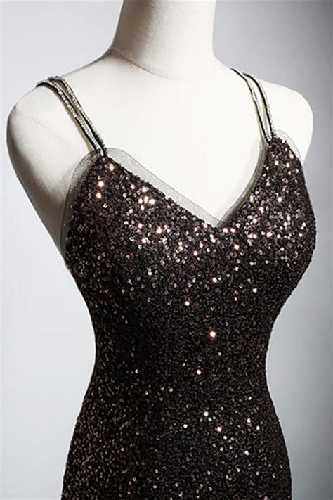 Sexy Mermaid Spaghetti Straps Open Back Long Prom Dress Luuvis