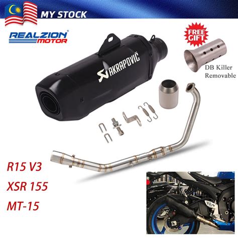 Realzionmotor Motorcycle For Akrapovic Exhaust Pipe R15 V3 Mt15 Xsr 155