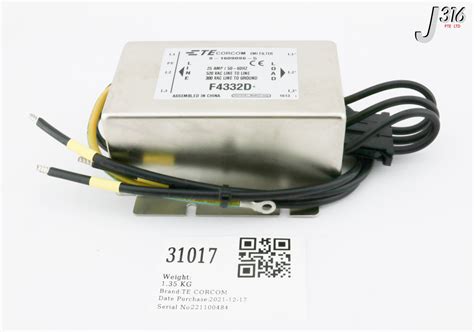 31017 TE CORCOM EMI POWER LINE FILTER F4332D NEW 9 1609096 5 J316Gallery