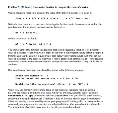 Solved Problem A Points A Recursive Function To Chegg