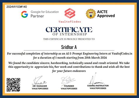 Internship Vaultofcode Promptengineering Sridhar A
