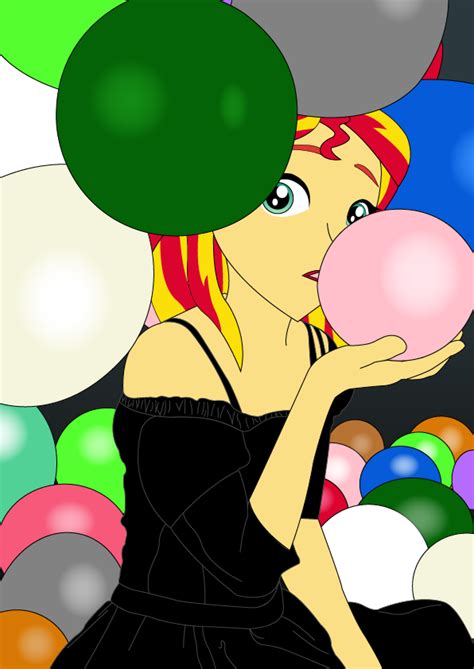 Sunset Shimmer Blowing Lots Of Balloons By Hakdurbin On Deviantart