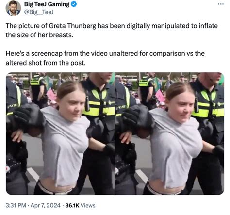 Real Pic Of Greta Thunberg Detained By Cops At Protest