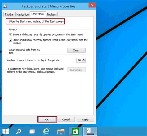 Replace Start Menu With Start Screen On Windows