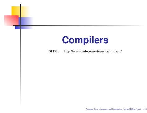 L3 Intro Compilers Reliable Compilers Site Infouniv Tours
