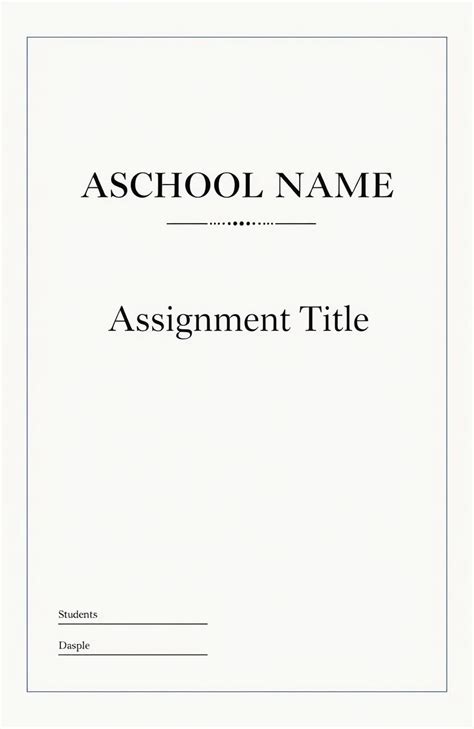 Sophisticated Assignment Cover Page Design