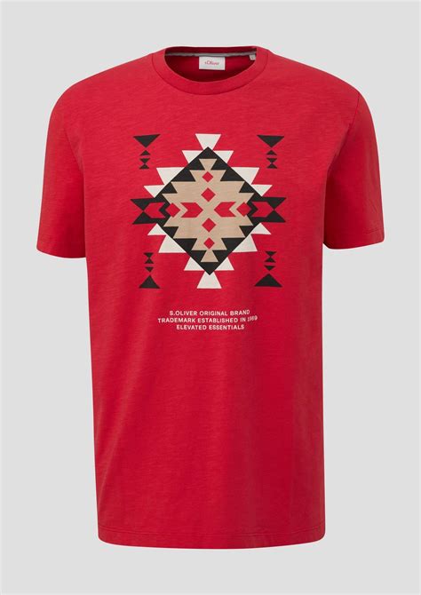 T Shirt Mit Flammgarnstruktur Chilirot Soliver