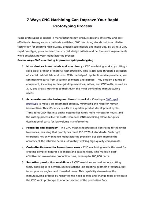 Ppt 7 Ways Cnc Machining Can Improve Your Rapid Prototyping Process Powerpoint Presentation