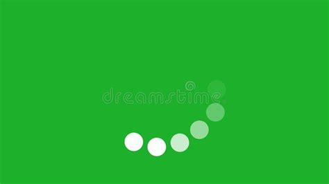 Loading White Dots Circle Animation Green Screen Progress Waiting Stock