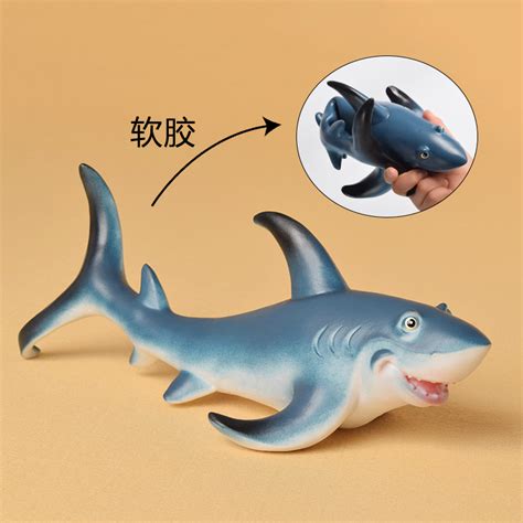 海洋动物玩具软胶可爱鲨鱼乌龟鳄鱼企鹅软体玩具海洋动物模型静态 虎窝淘