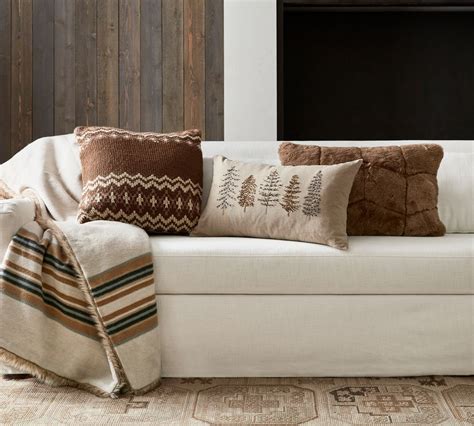 Quilted Alpaca Faux Fur Lumbar Pillow Cover Pottery Barn