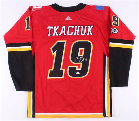 Matthew Tkachuk Signed Flames Jersey Jsa Coa Pristine Auction