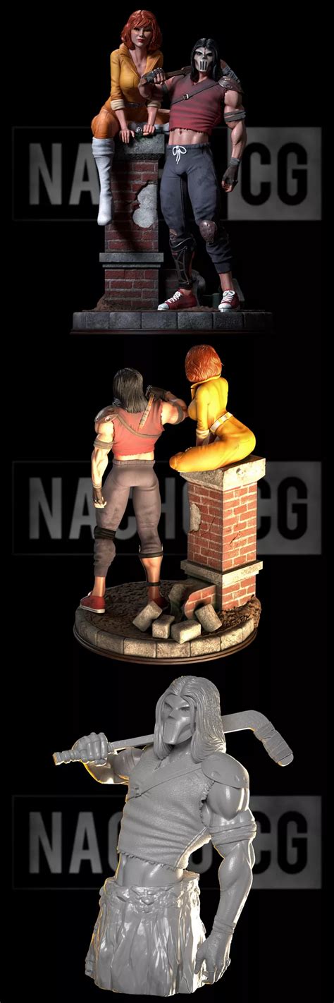 April Oneil And Casey Jones Teenage Mutant Ninja Turtles 3d Print