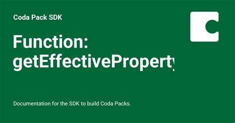 Function GetEffectivePropertyKeysFromSchema Coda Pack SDK