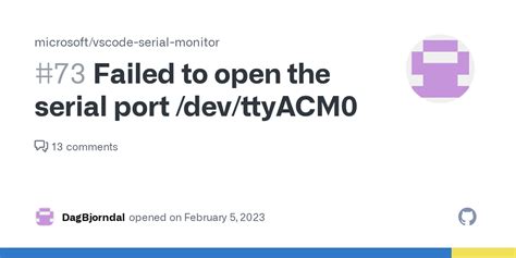 Failed To Open The Serial Port Devttyacm0 · Issue 73 · Microsoft