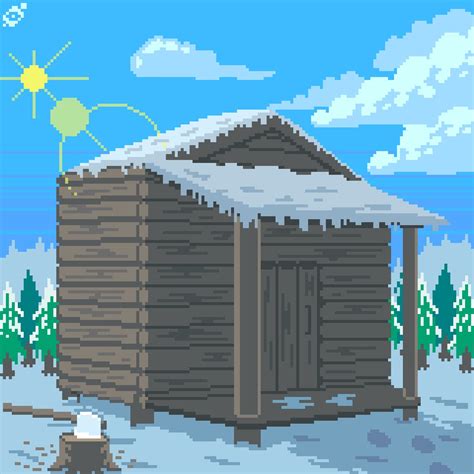 Pixel Art Log Cabin Pixel Art Games Pixel Art Tutorial Pixel Art Images