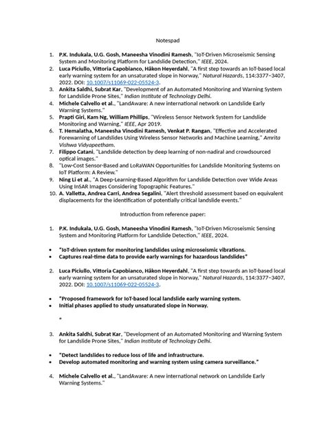 Notes Pad Pdf Acceleration Landslide