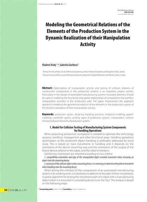 PDF Modeling The Geometrical Relations Of The Elements Of The